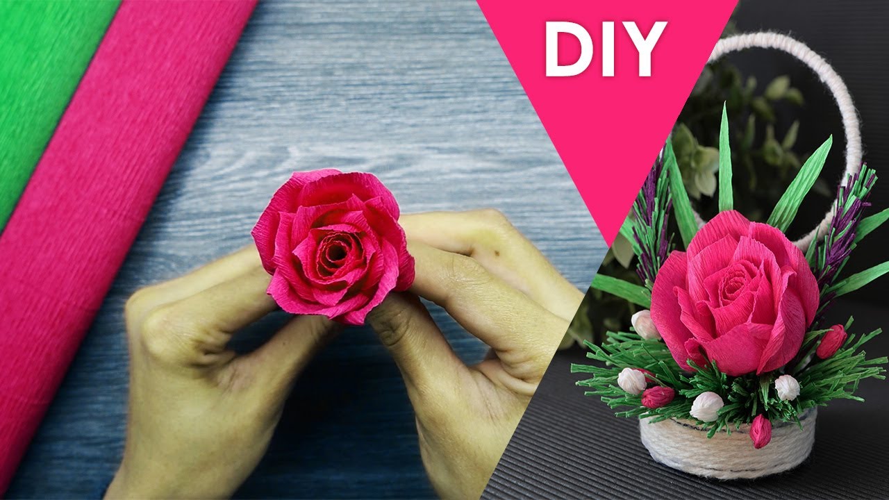 DIY making crepe paper showpiece || Decor home corner ideas || craft ...