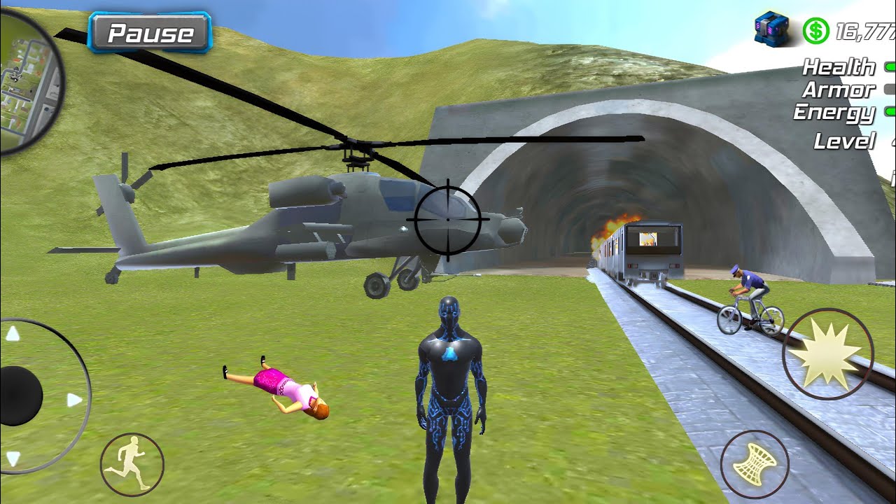 Black Hole Rope Hero Vice Vegas - Helicopter at Train Station - Android ...