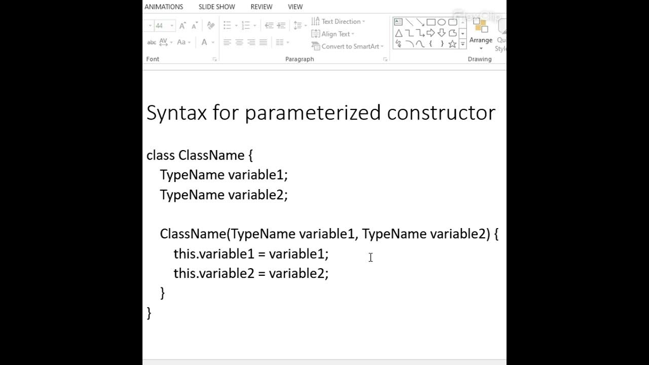 syntax for parameterized constructor |Raghu Konduri | Programming and Coding Tutorials #coding ...
