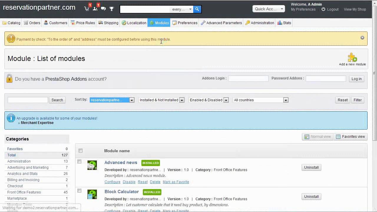 Prestashop module Advanced news by reservation partner - YouTube