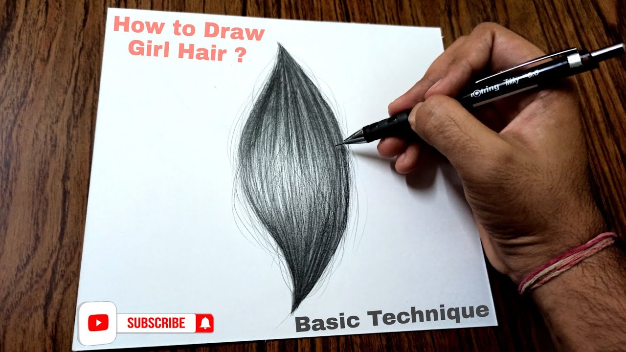 How To Draw Hairs _ Texture And Highlight | Basic Technique | Tutorial ...