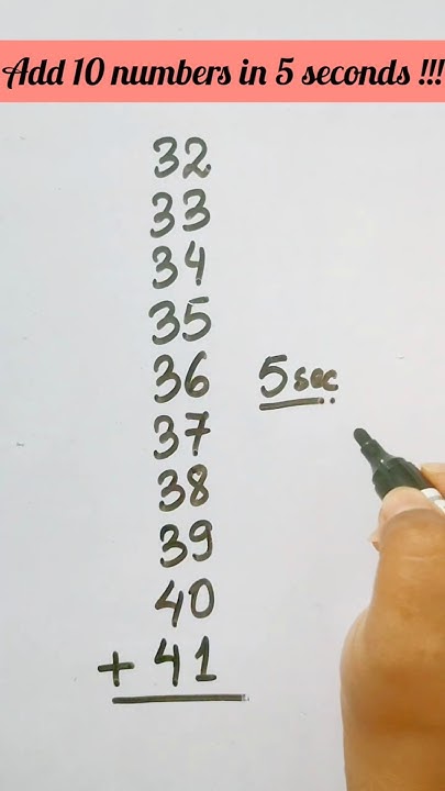 Maths Trick | Add 10 consecutive numbers in 5 seconds!!! #shorts #shortsfeed #maths #mathstricks ...