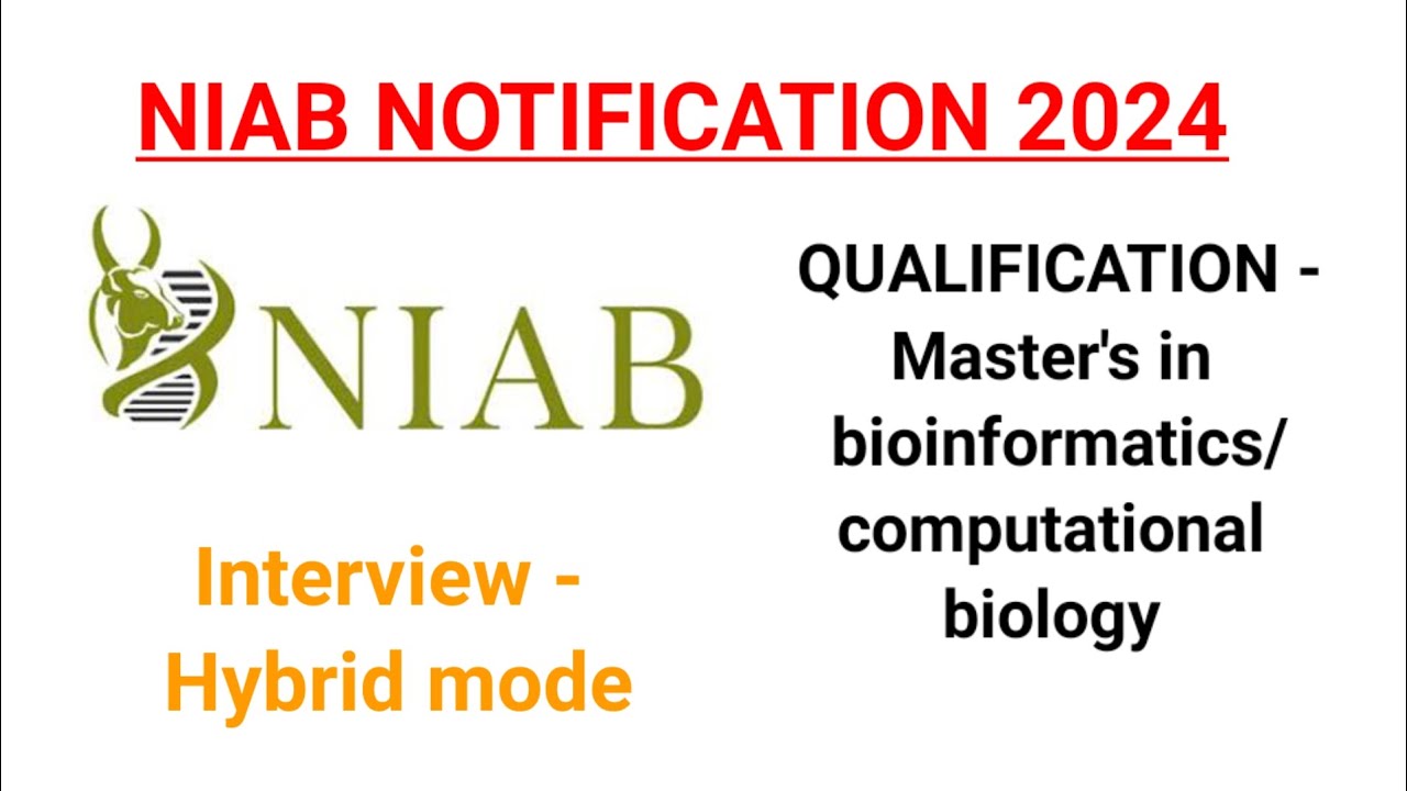 NIAB vacancy 2024 | Hyderabad jobs - YouTube