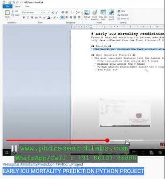 EARLY ICU MORTALITY PREDICTION PYTHON PROJECT - YouTube