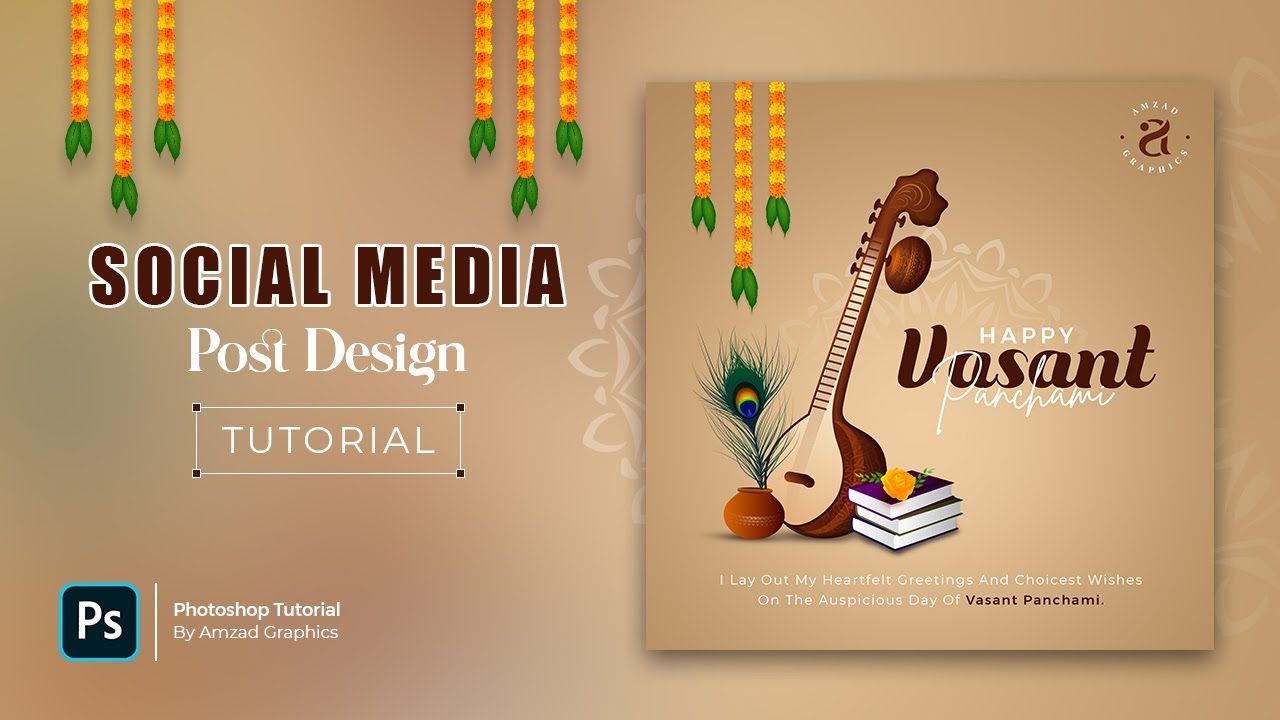 Vasant Panchami Social Media Post Design in Photoshop | Photoshop ...