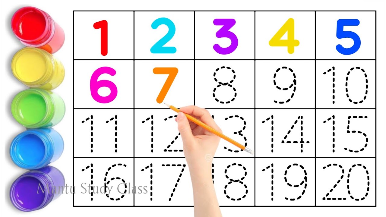 123 Numbers, learn to count, One two three, 1 to 20, 1 to 100 counting ...