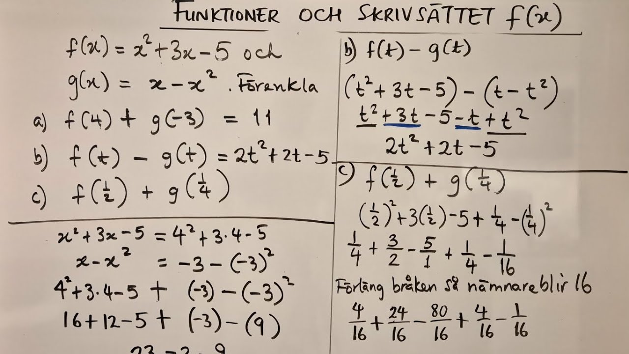 Funktioner och skrivsättet. Matte 1 (Del 4) - YouTube