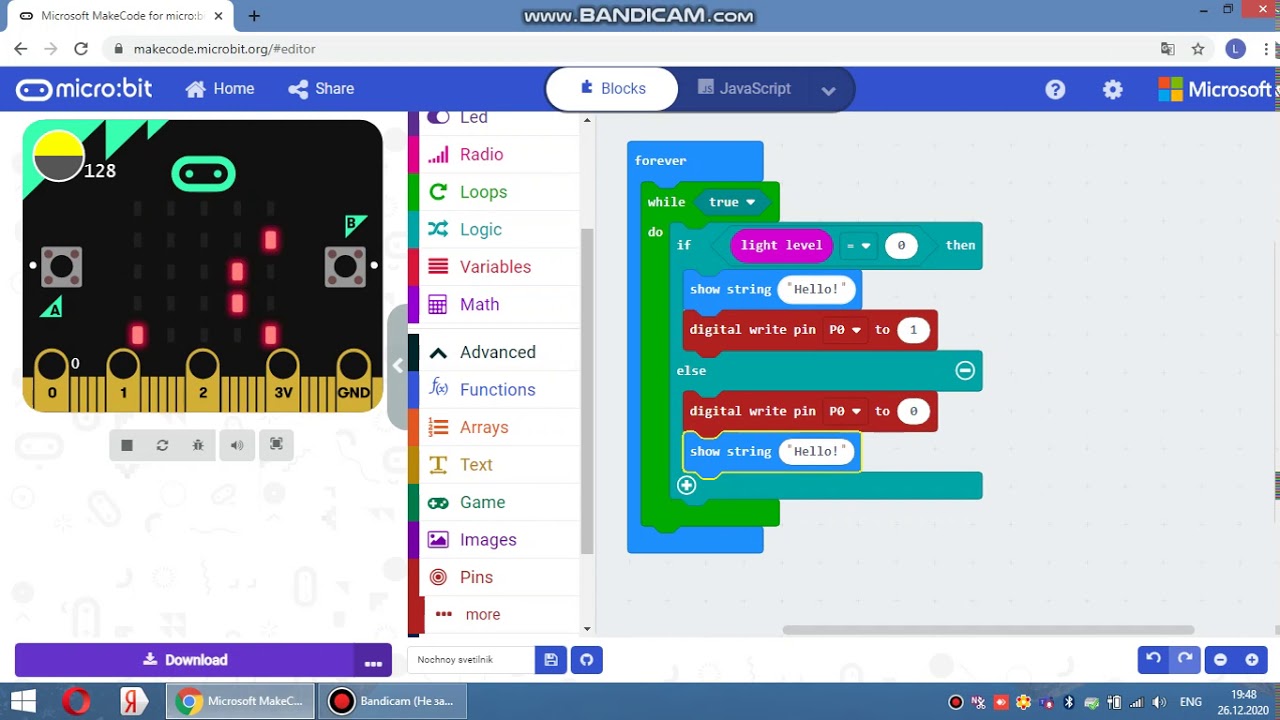 Micro:bit platformasinda programin yazilmasi - YouTube