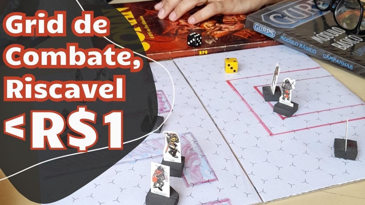 Como fazer um Grid de combate para GURPS RPG por menos de 1 Real - YouTube