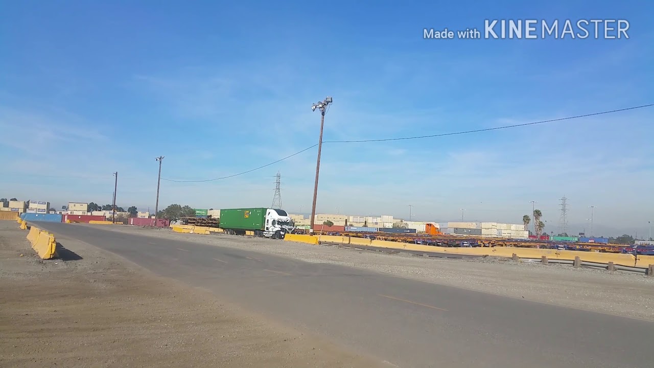 Truck driver cruise ictf rail in long Beach California - YouTube
