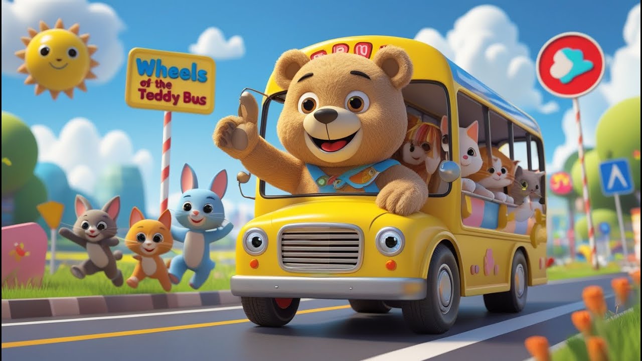 Wheels of the Teddy Bus Nursery Rhyme | Fun Kids Song & Sing-Along ...