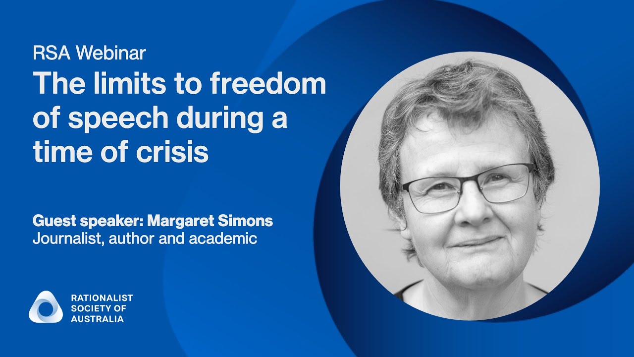 RSA Webinar: Margaret Simons on ‘The limits to freedom of speech during ...