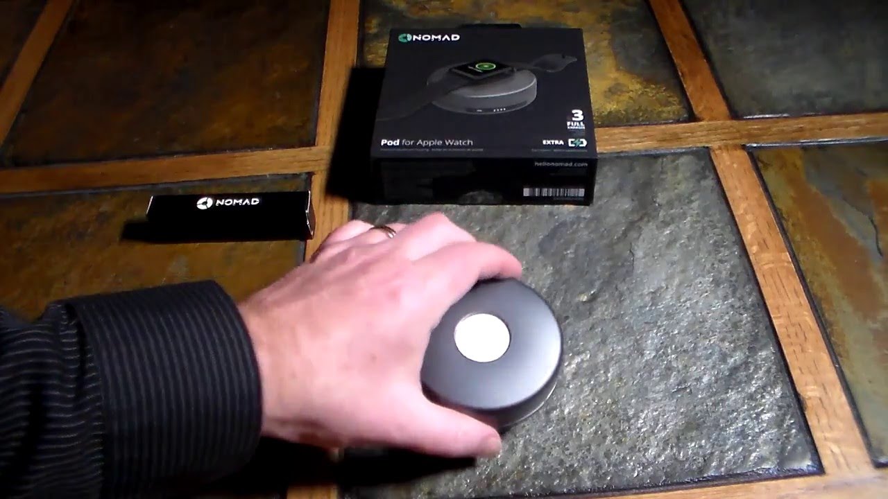 The Nomad Pod For Apple Watch Charging with 1800mAh Battery - YouTube
