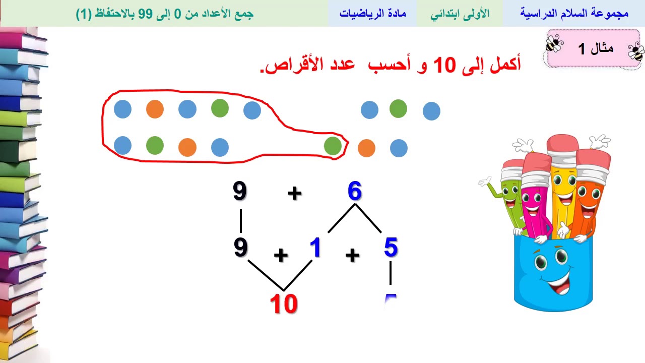 جمع الأعداد من 0 إلى 99 بالاحتفاظ 1 الرياضيات الأول ابتدائي Youtube