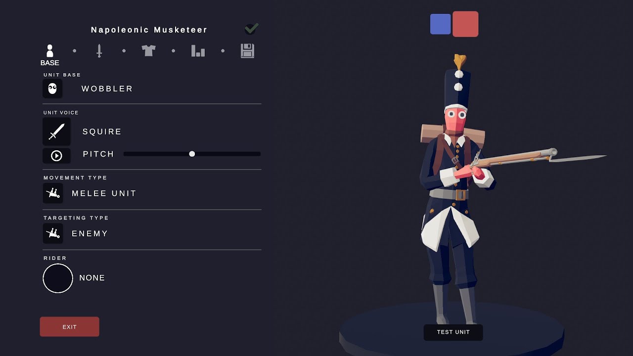 Making a Napoleonic Musketeer and a Officer in the TABS Unit Creator ...