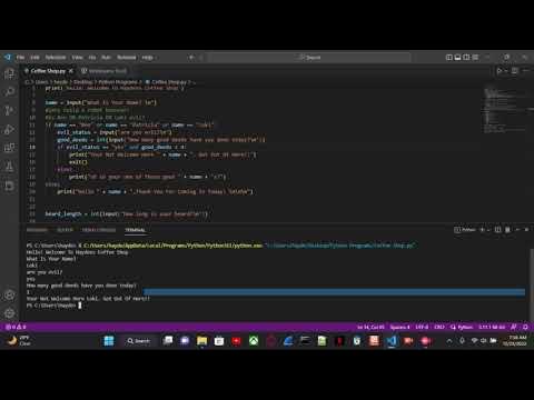 Coffee Shop Python Code (Updated) - YouTube