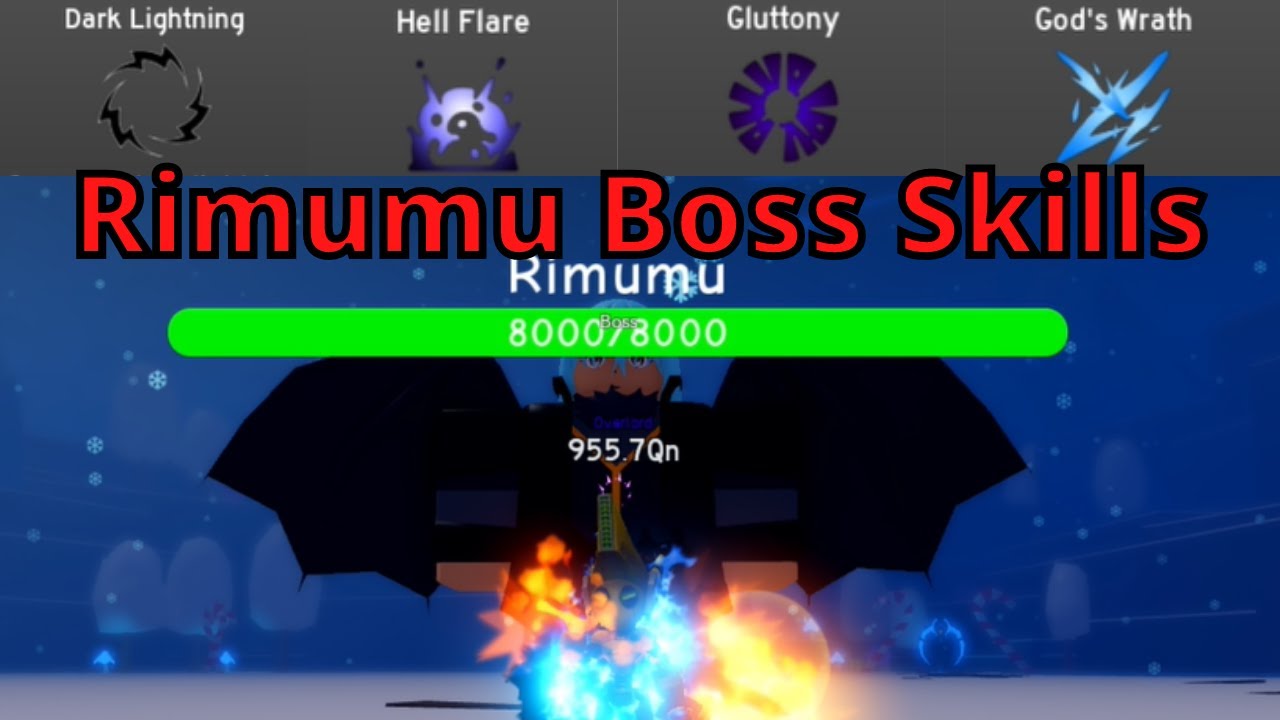 All Rimumu Boss Skills in Anime Fighting Simulator 2022 New Update ...