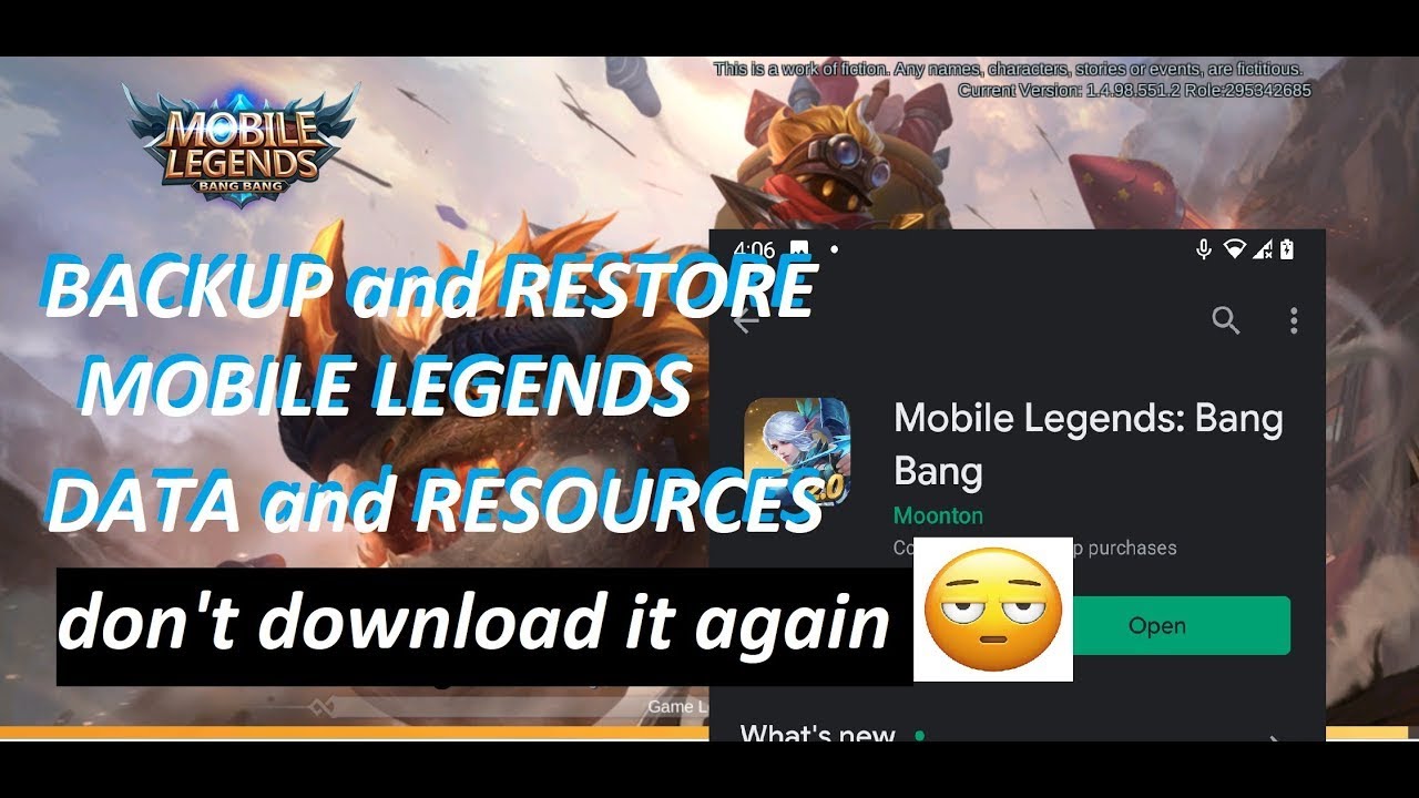 Quick and Easy Steps How to Backup / Restore Mobile Legends Data and Resources - YouTube