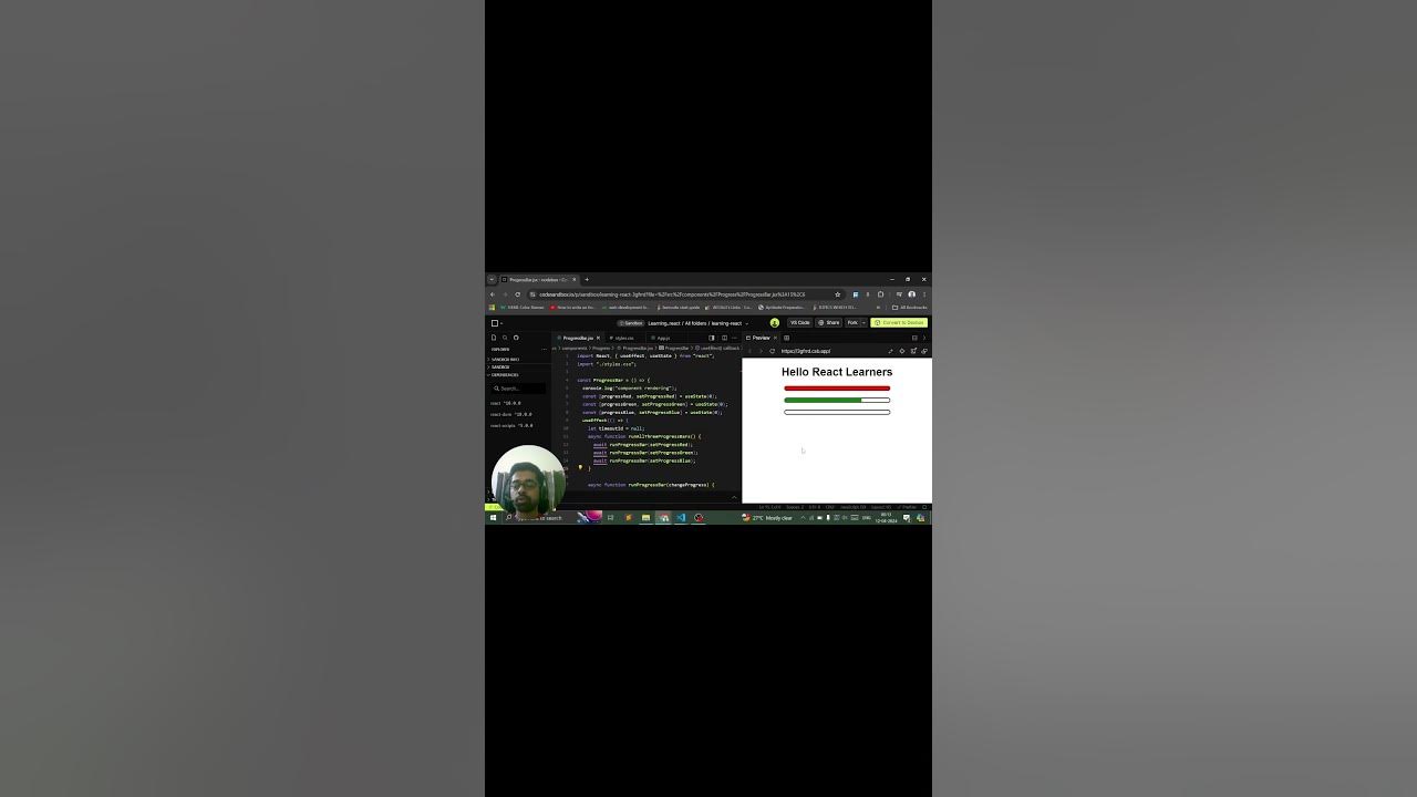 Progress Bar Animation In React Shorts Frontend Reactjs Programming