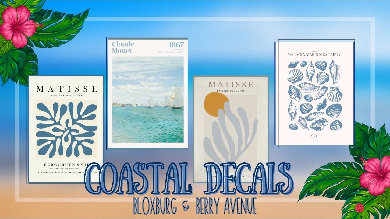 Coastal Decals 🌺 |Berry Ave & Bloxburg| Roblox 🐚 - YouTube