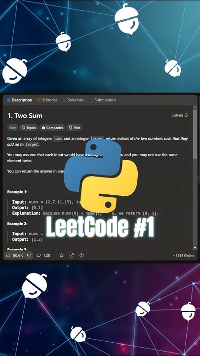 LeetCode #1 Two Sum #pythonanddjangofullstackwebdeveloper #backend #leetcode #python # ...