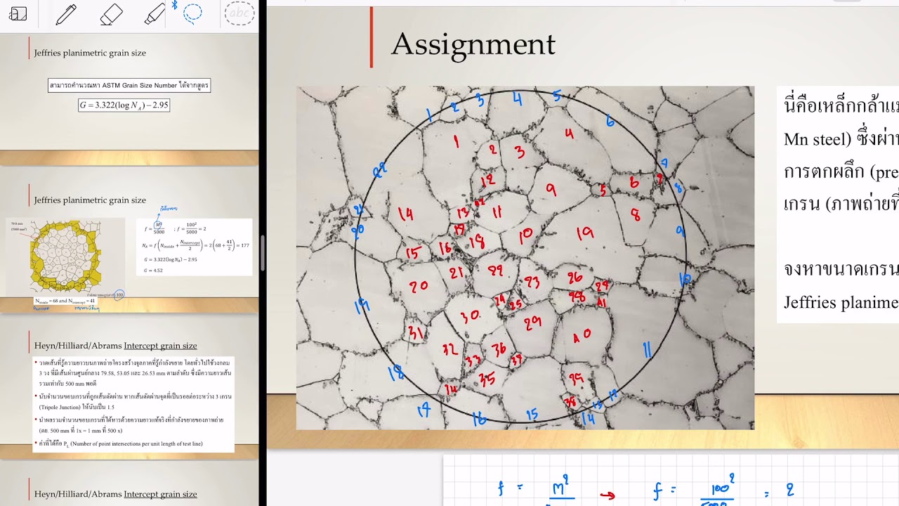 การหาขนาดเกรนแบบ Jeffries planimetric method - YouTube