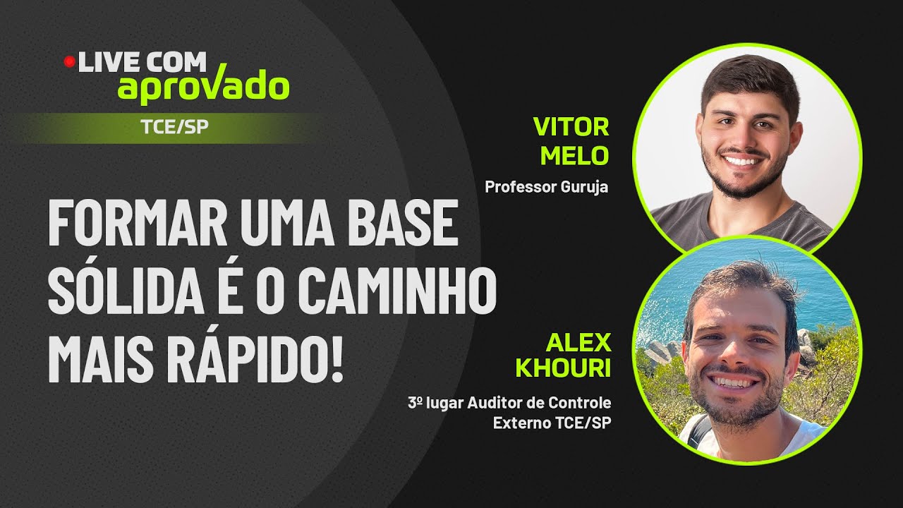 Live com Aprovado - Alex Khouri - 1º lugar Auditor de Controle Externo ...