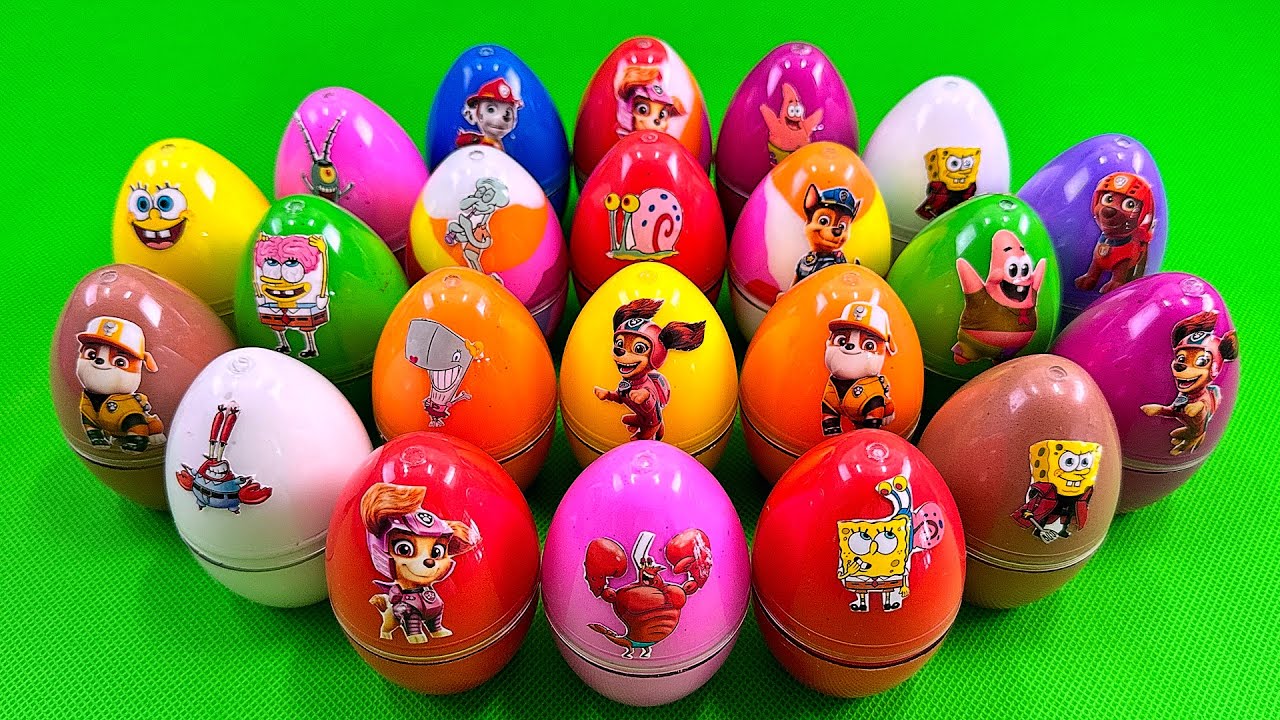 Pinkfong Rainbows SLIME🌈Picking Baby Shark, Hogi, Jeni in EGGS Coloring ...