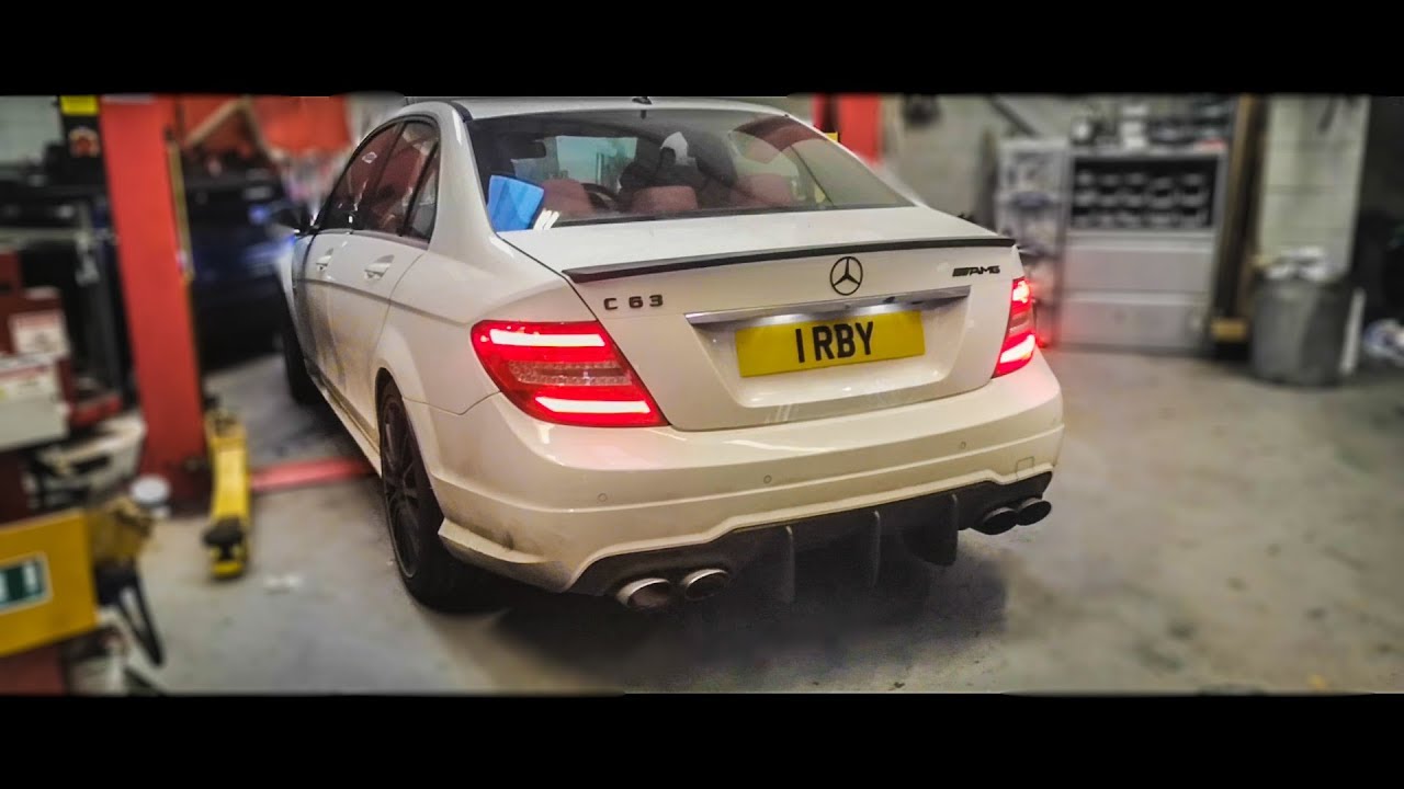 Mercedes C63 AMG W204 Custom Exhaust with X pipe - YouTube