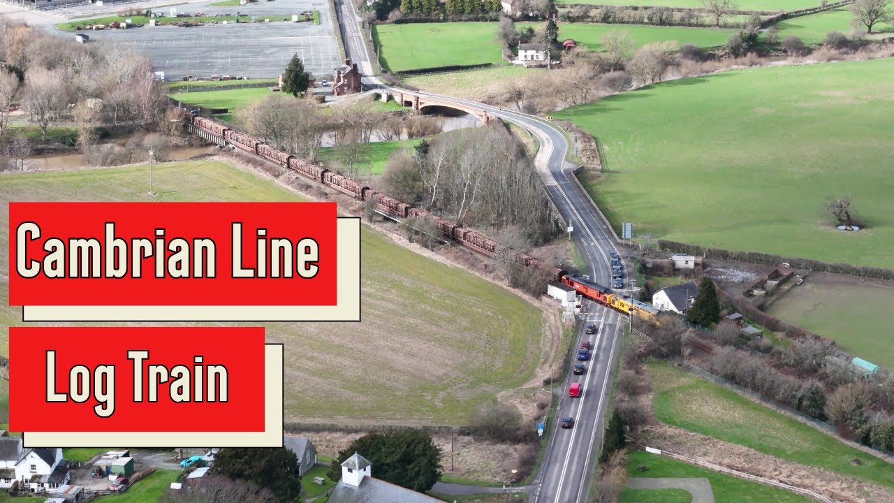 Cambrian Line Log Train - Class 37 & 97 - DJI Drone Video - YouTube