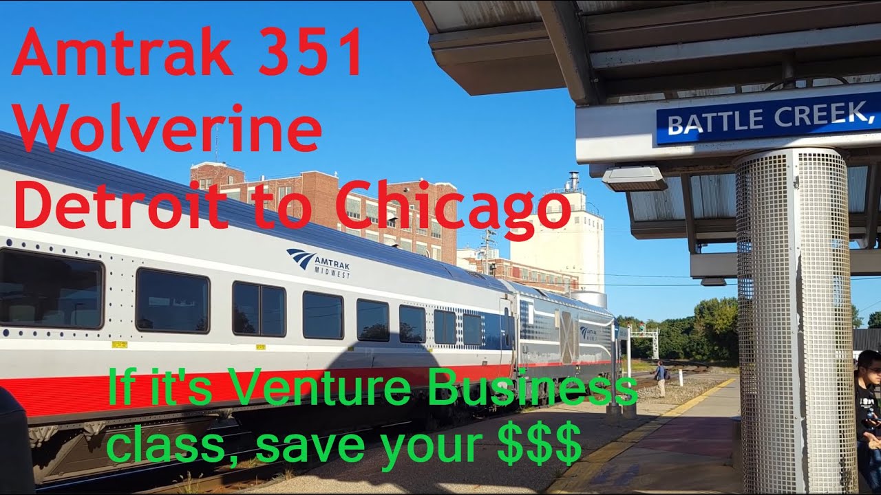 Amtrak's Wolverine - Detroit to Chicago in Venture Business Class - YouTube