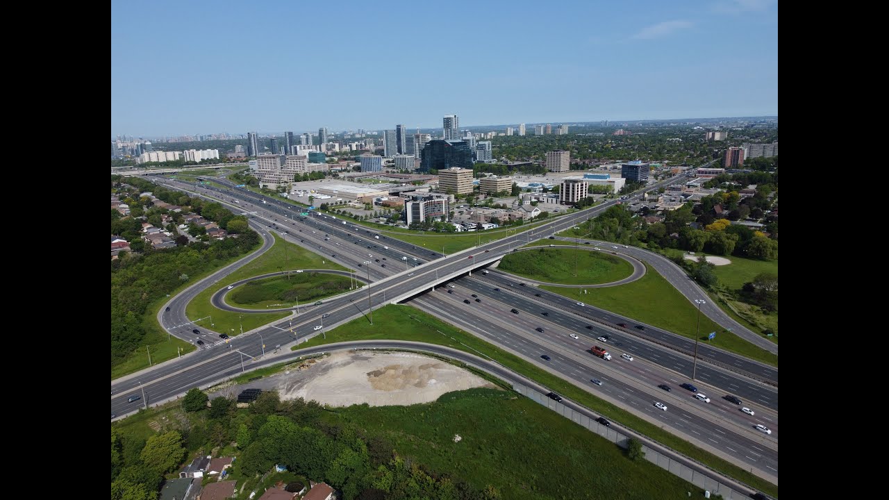 Toronto Interchanges: Highway 401 at Victoria Park Avenue. 4K | DJI ...