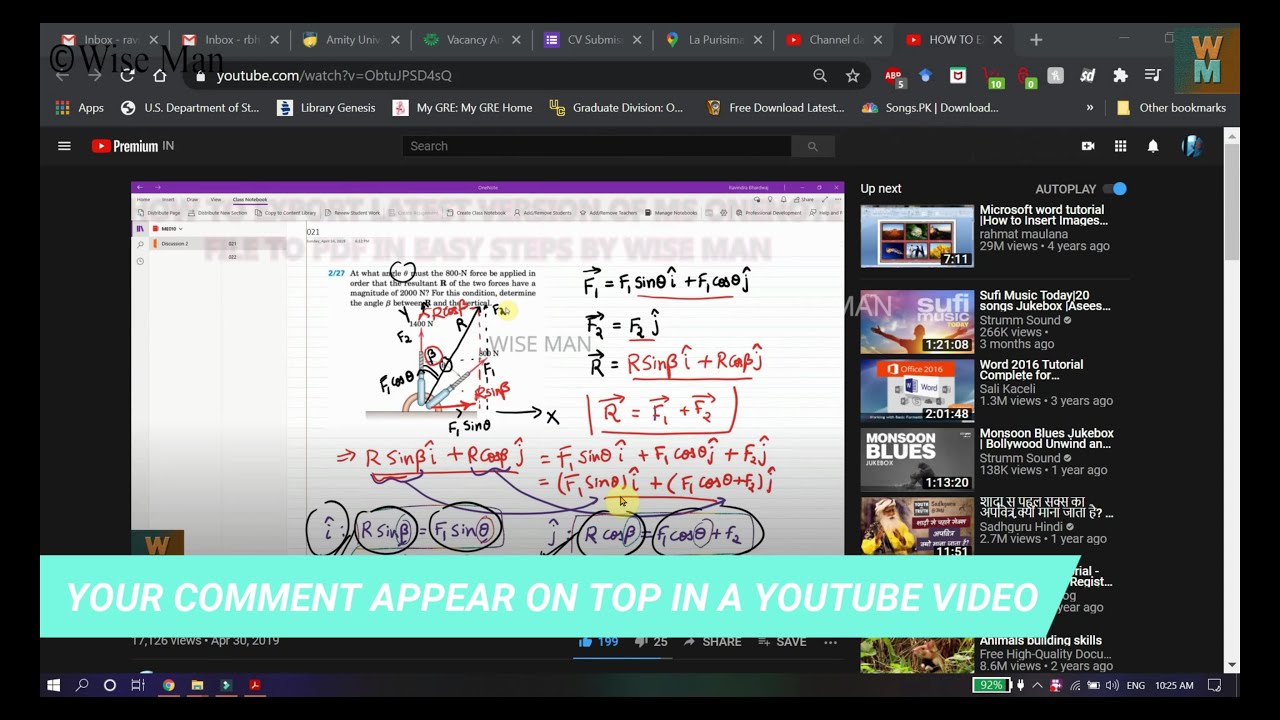 HOW TO MAKE YOUR COMMENT APPEAR ON TOP OF ALL COMMENTS IN A YOUTUBE ...