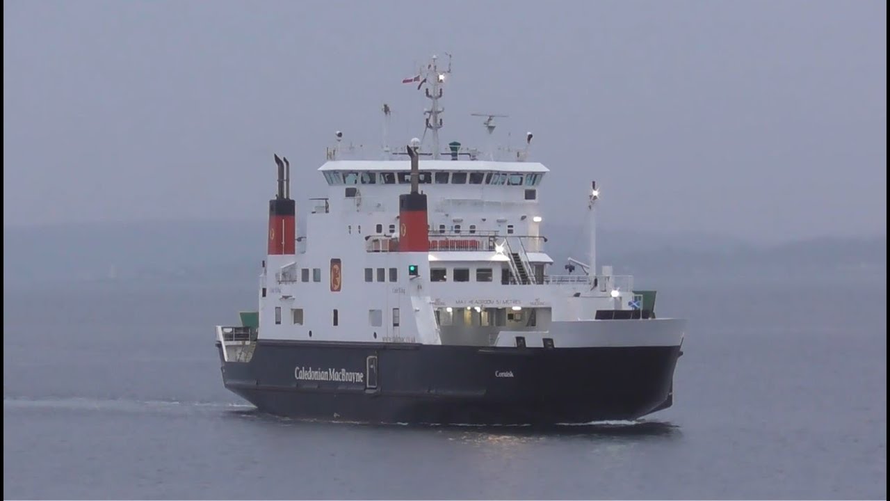 Caledonian MacBrayne's MV Coruisk departing and arriving at Wemyss Bay ...