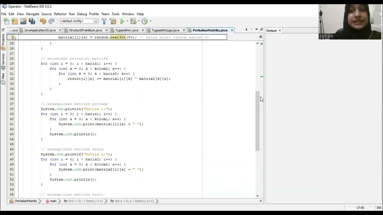 Tutorial Pemograman Perkalin Matriks di Java NetBeans - YouTube