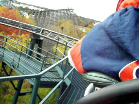 Riding Swamp Thing (Whizzer) Roller Coaster Six Flags Fright Fest Great ...