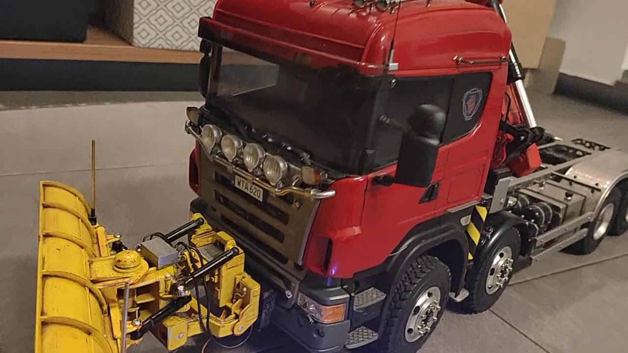Bruder plow conversion 1/14 RC truck. - YouTube