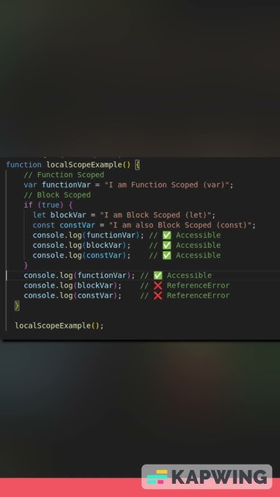 JavaScript Scope Explained | Global vs Local | JS Interview Question #coding#javascript #shorts ...