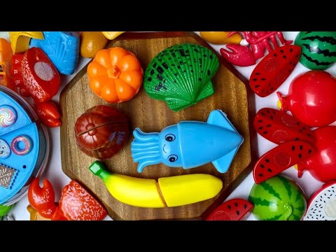 Satisfying asmr cuts fruit, Vegetables, Sea animals, There are blue ...