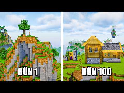 Minecraft GENİŞLETİLMİŞ Dünyada 100 Gün Hayatta Kaldım!