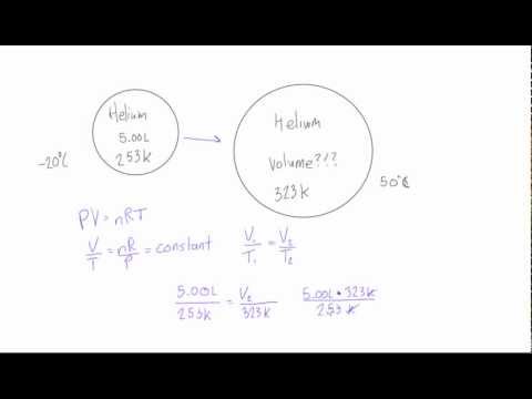 Ideal gas problem #2: volume and temperature change - YouTube