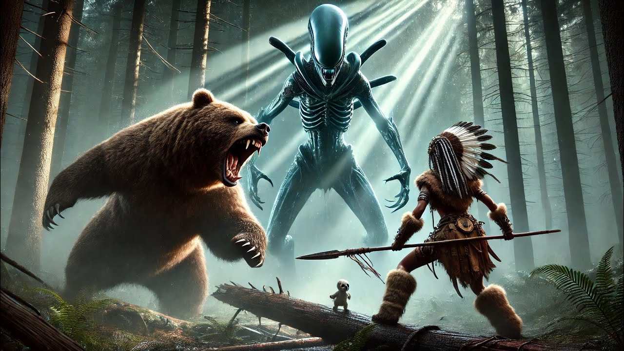 Bear Fights with An Invisible Alien Predator | A Young Girl Kills The ...