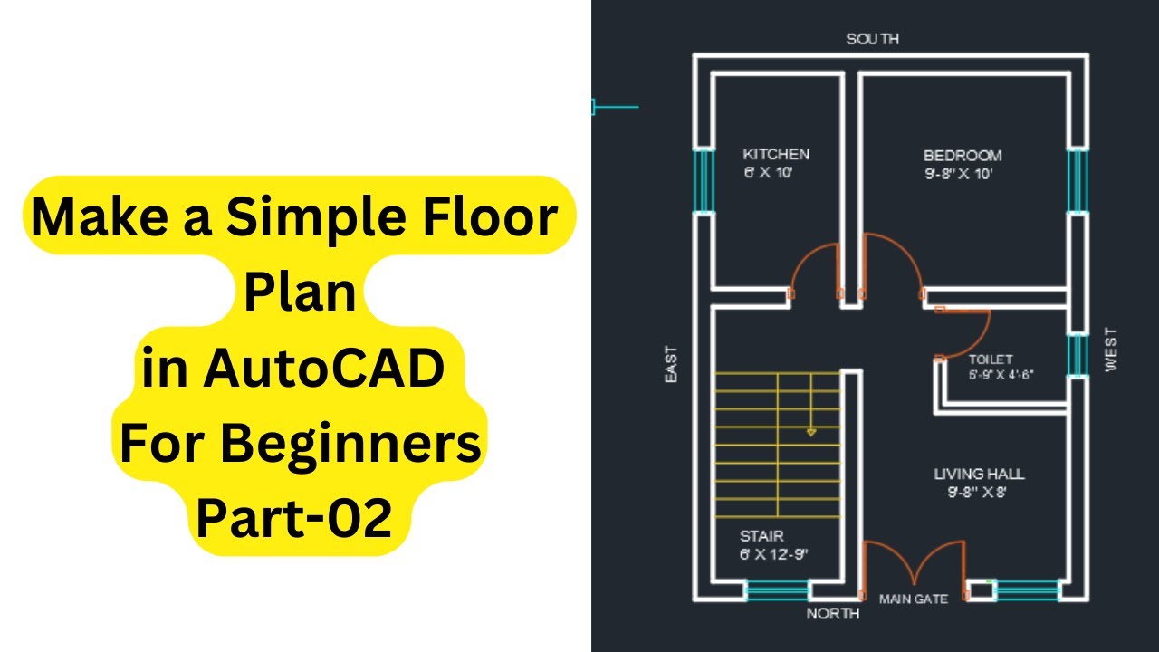 Make A Simple Floor Plan Step by Step In AutoCAD For Beginners II Part Make A Simple Floor Plan Step by Step In AutoCAD For Beginners II Part