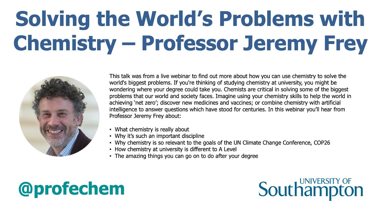 Solving the World's Problems with chemistry - YouTube