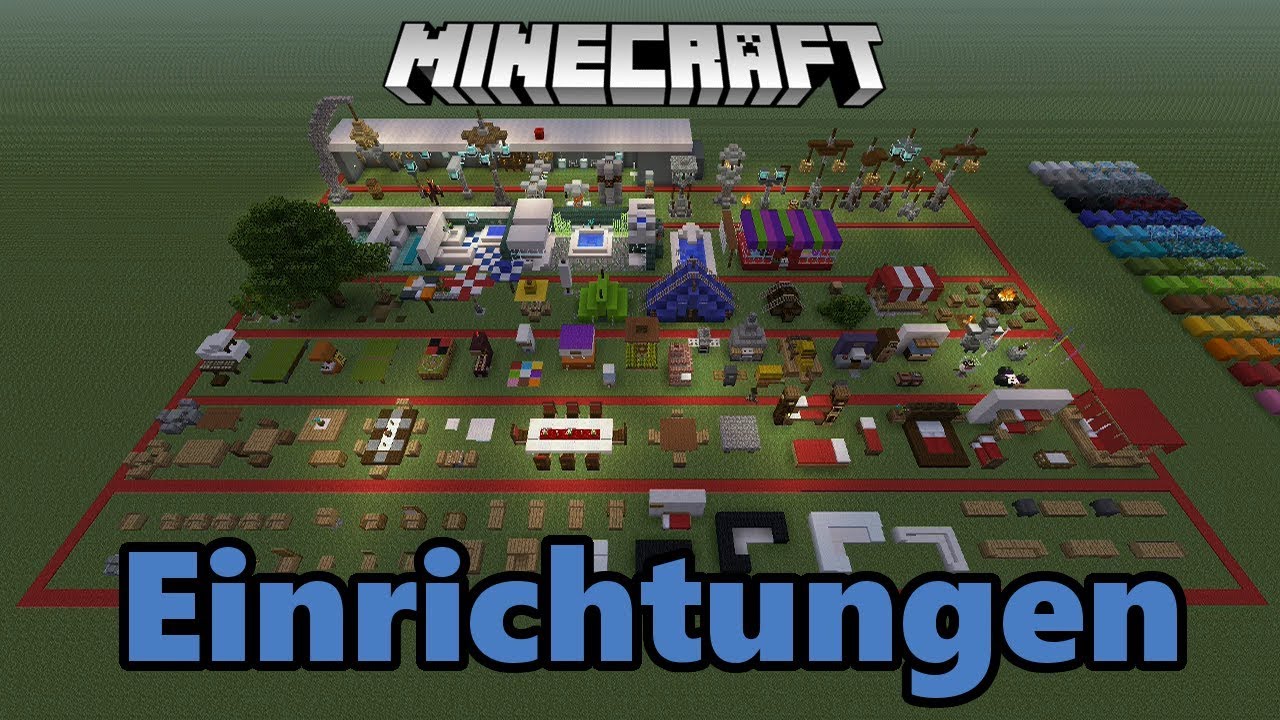 100+ MINECRAFT - EINRICHTUNG / GEGENSTÄNDE / DEKO / BAUIDEEN - YouTube