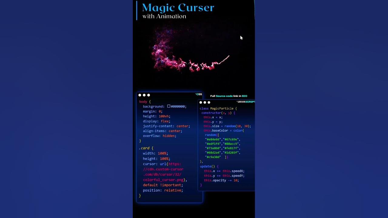 Magic Cursor Animation Using Html Css Javascript Youtubeshorts Coding Webdesign Youtube 2533