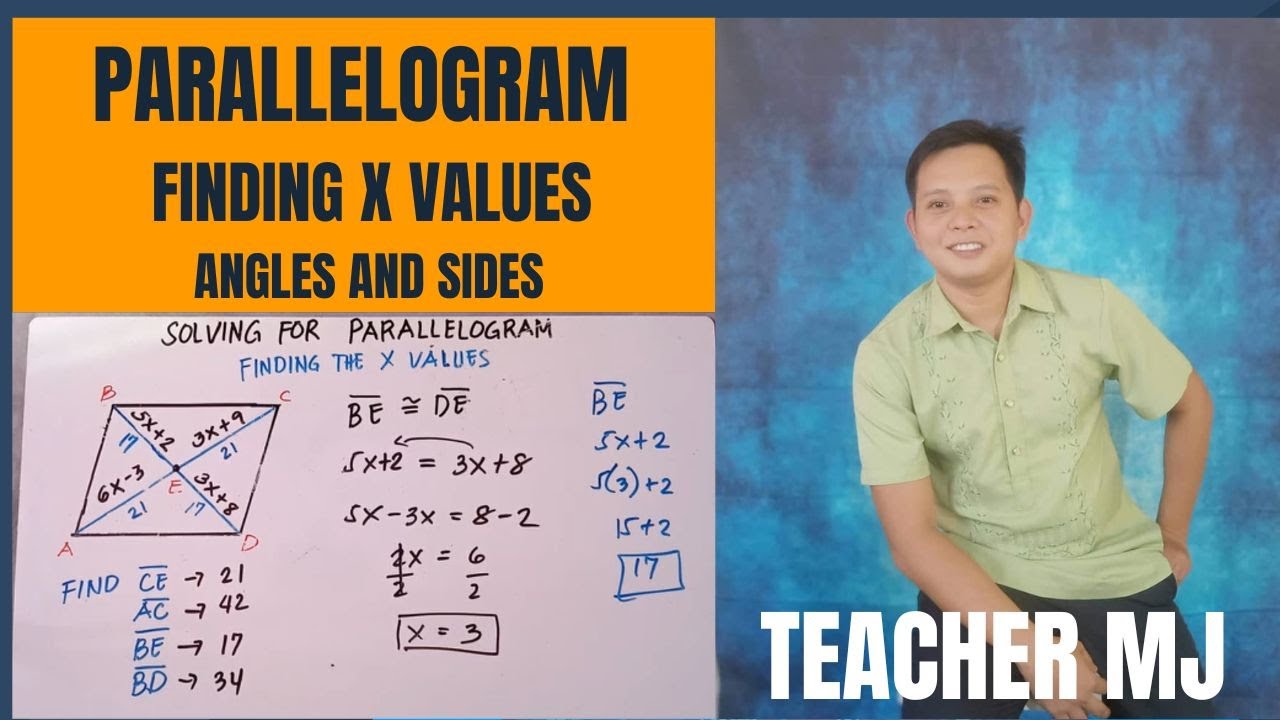 Parallelogram Finding the X values | Sides and Angles | - YouTube