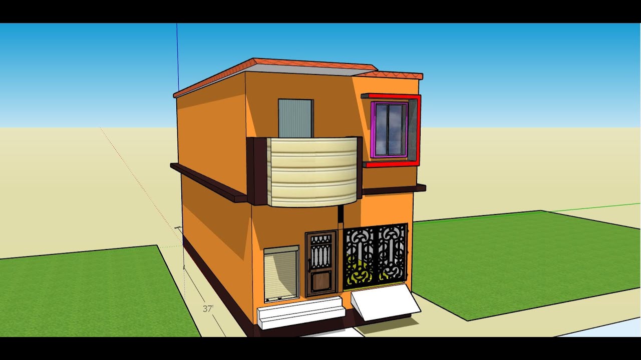 small house design 15x37 || 3bhk ka naksa with car park ||555SQft ka ...