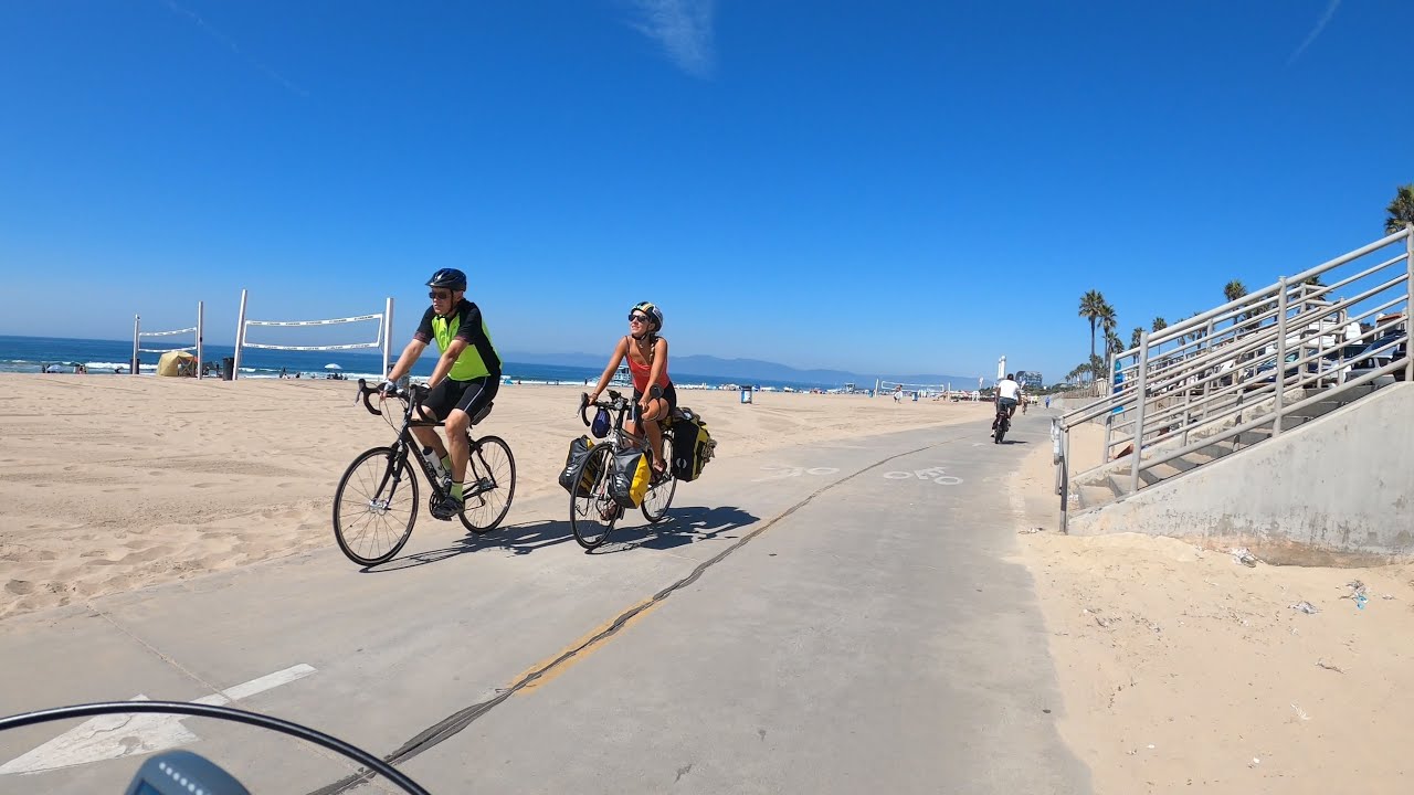 The Strand - Cycling along the Beach in Southern California - YouTube