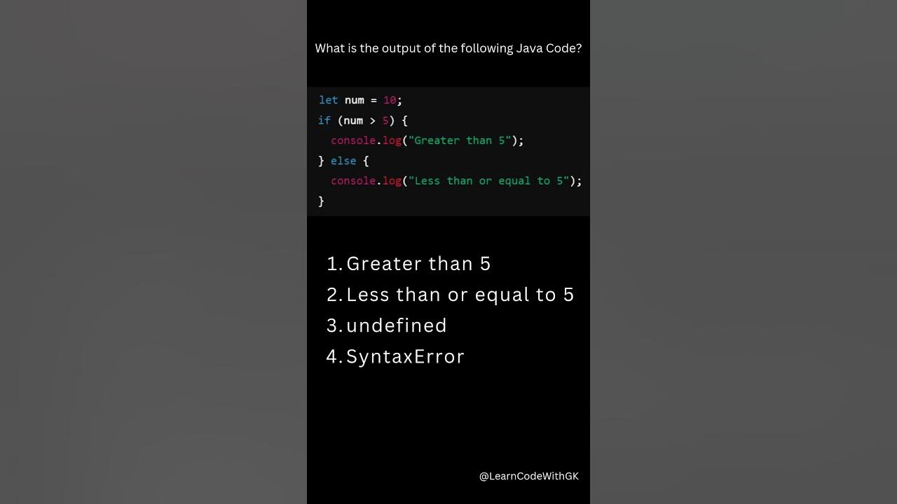 #javascript Comment Output Guys? Challenge your Friends 😜 #programmingknow #java #javacode # ...